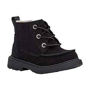 UGG K CHELHAM Weather Fashion Boot, Black Suede, 5 US Unisex Big Kid