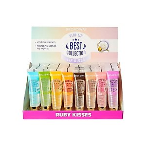 KISS Broadway Broadway Vita-Lip Clear Gloss Variety Box, Ultra-Hydrating & Soothing Formula with Vitamin Oils, Lustrous Non-Sticky Finish, Multipack of 48 Nutrient-Rich Glosses