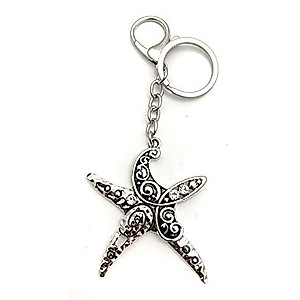 Smiling Wisdom - Starfish Story Appreciation Small Keepsake Card and Keychain Gift Set - You Make a Profound Difference - Ornate Swirl Keychain