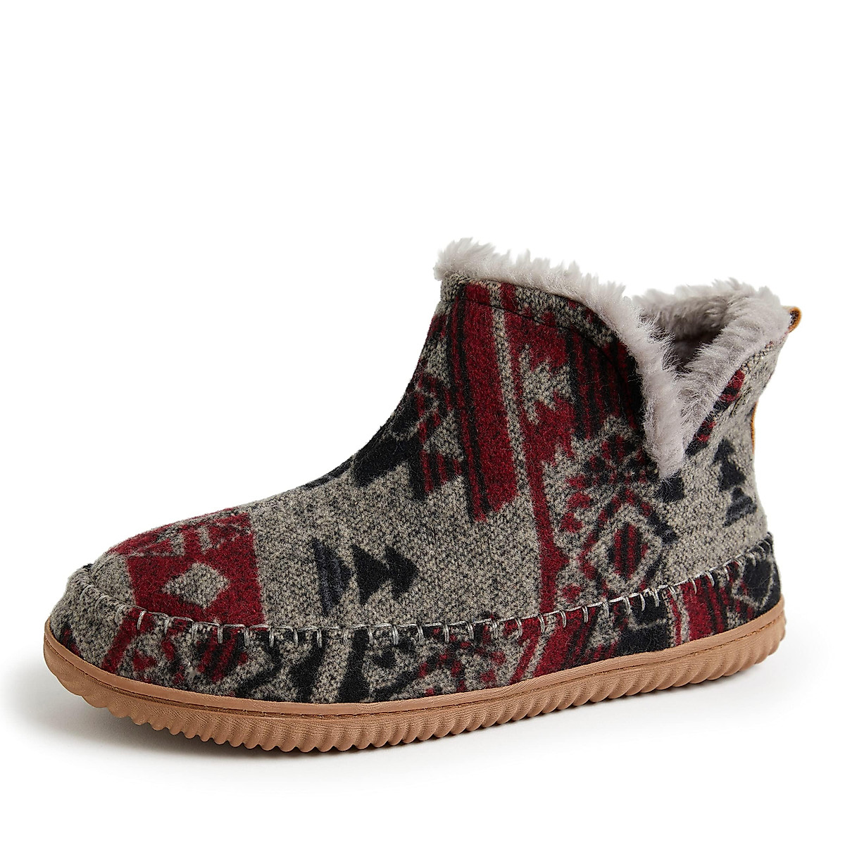 Dearfoams Alpine Men's Brixen Indoor/Outdoor Memory Foam Boot Slipper, Black Combo, 11-12