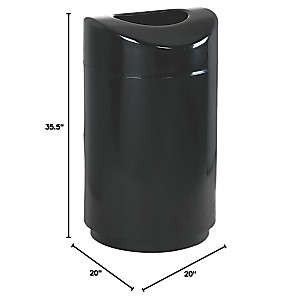 Rubbermaid Commercial Executive Series Eclipse Trash Can, 30 Gallon, Black, FGR2030EPLBK