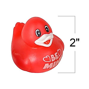 ArtCreativity 2-Inch Valentine's Day Rubber Duckies, Pack of 12, Cute Valentine Bath Toys, Fun Rubber Duckies for Bath, Pool, or Party Decorations, Perfect Valentine’s Day Party Favors