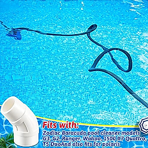 Fabbay 4 Pieces 45 Degree Elbow Replacement Compatible with Zodiac Baracuda Pool Cleaner G3, G2, Ranger, Wahoo, 1500 Adapter