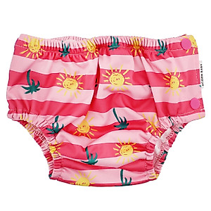 Acorn Baby Toddler Swim Diaper Size 5 and 6 Adjustable - Pink Palm Trees Swimmers Reusable Toddler Swimming Diaper