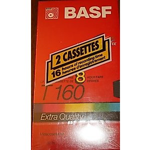 BASF T-160 8 Hour Blank VHS Video Cassette Recording Tape Pack of 2