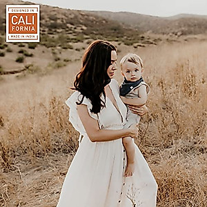 Kishu Baby Indi - Premium GOTS Certified Organic Bandana Scarf Bib, Dual Layer, 4-Way Reversible Muslin Baby Bandana Bibs for Boys or Girls