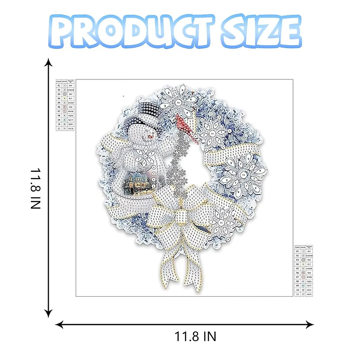 Aimery Christmas Diamond Painting Ornaments Hanging Sign, DIY 5D Crystal Rhinestone Wreath Kits, Snowman Special Shaped Art Hanging Garland for Christmas Wall Door Window Decorations