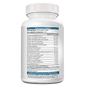 Nutrition Strength Kidney Support for Dogs - Renal, Bladder and Urinary Tract Health Supplement, Plus Immune and Digestive Support, with Organic Cranberry and Astragalus, 120 Chewable Tablets