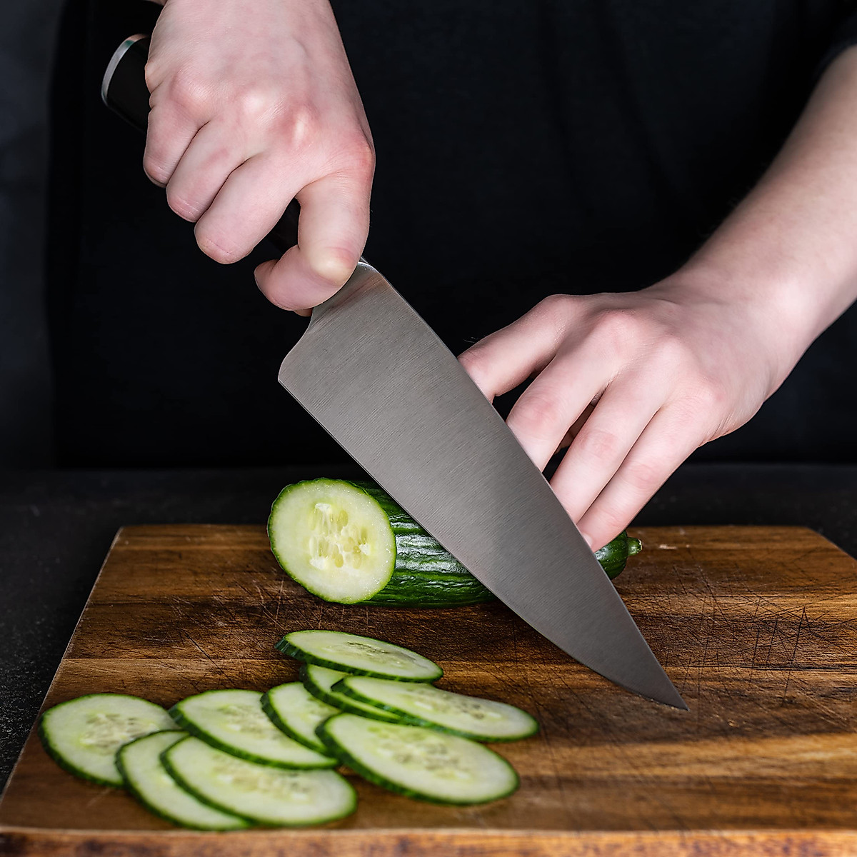MasterWork Origin Series Chef Knife - 8 Inch Full Tang Blade - Forged High Carbon German Stainless Steel - Professional Ultra Sharp Kitchen Knife