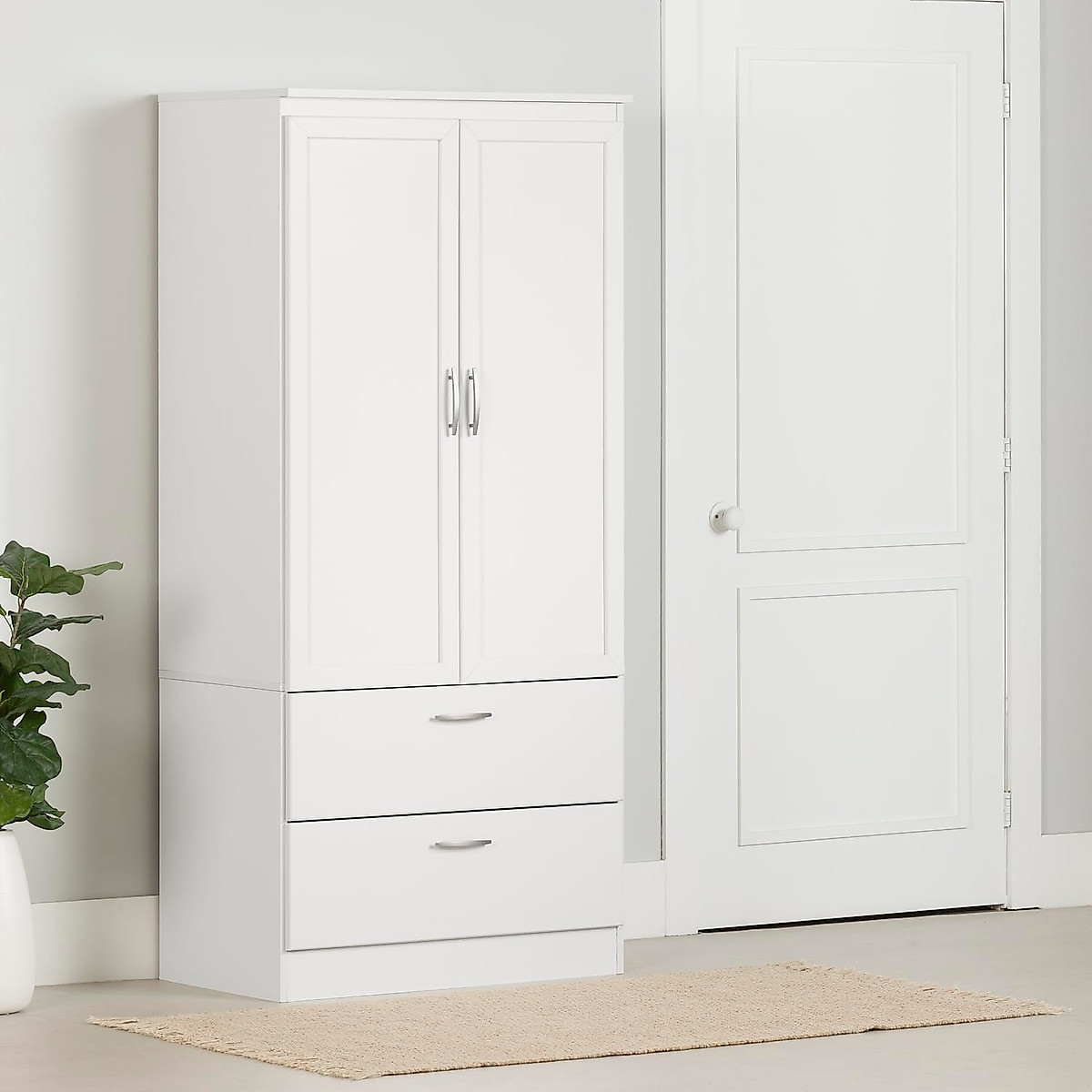 South Shore Acapella Wardrobe Armoire, Pure White