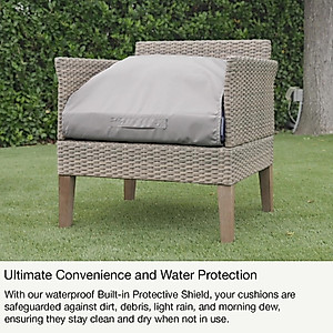 CoveredCushion 24"x24" Outdoor Cushions Set for Patio Furniture w/Built-in Removable Waterproof Cover - Fade Resistant Deep Patio Chair Cushions, Outdoor Patio Seat Cushion Replacement, Navy