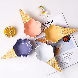 Operitacx Ceramic Ice Cream Bowl Glass Salad Bowls Ceramic Prep Bowls Ice Cream Cups Ceramic Rice Bowl Dessert Dish Ceramic Dessert Bowls Cooking Bowl Child Cereals Multifunction Ceramics