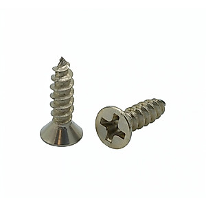 100 Qty #6 x 1/2" Flat Head 304 Stainless Phillips Head Wood Screws (BCP16)