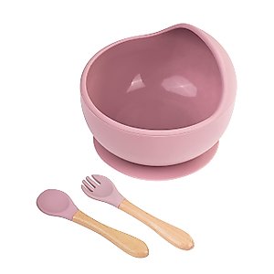 3 Pcs Baby Utensils for Self-Feeding, Silicone Bowls for Baby, Baby Spoons and Baby Forks, Suction Cup Bowls for Babies, and Kids Utensils for Over 6 Months