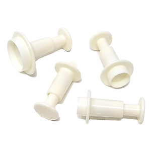 HONBAY 4PCS Plastic Round Fondant Cookie Cake Plunger Cutters Molds Embossing Tools for Baking