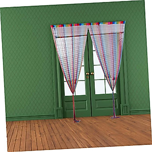 Levemolo String Tassel Screen Thread Fringe Panel Door Lace Window Panel Wedding Photo Backdrop Tassel Ribbon Curtain Macrame Curtain Boho Curtain Curtains for Living Room Bohemian Divider