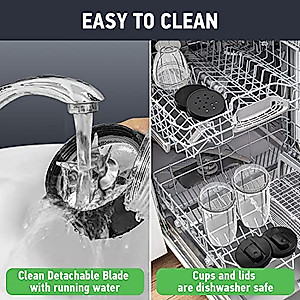 KOIOS 850W Bullet Blender for Shakes and Smoothies, 11 Pieces Personal Smoothie Blenders for Kitchen, Small Cup Grinder with 2 * 17Oz To-Go Cups and Spout Lids, BPA Free, Pulse Technology (Black)