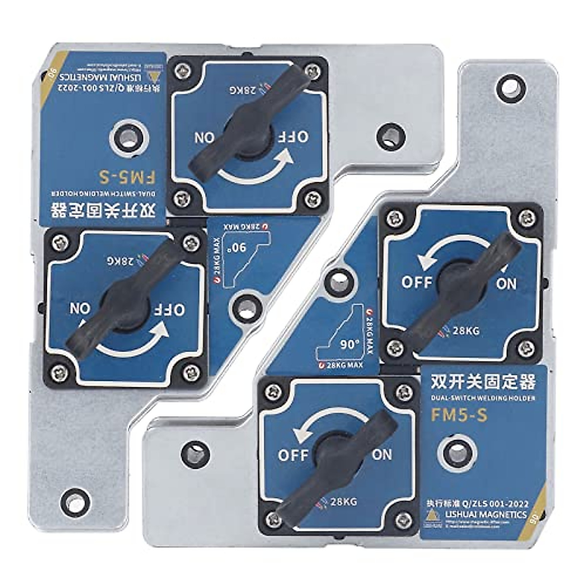 BOTEGRA Welding Magnet, 2Pcs Wide Application 28kg Maximum Pull Out Force Welder Angle Support 90 Degree Arrow Design for Metal