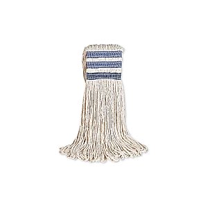 Rubbermaid Commercial Products Universal Headband Cotton Mop, 24-Ounce, Heavy Duty Industrial Wet Mop for Floor Cleaning Office/School/Stadium/Lobby/Restaurant, Pack of 12