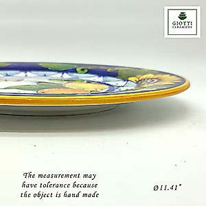 Italian Ceramic dinnerware set - Hand Painted kitchen Dishes sets for 4 - Made in ITALY Tuscany - Italian Pottery dinner plates - Home Decor Sunflower Lemon Ceramics dishes set - Service For 4