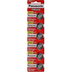 Panasonic CR2032 Battery Lithium cr-2032 3V Coin Cell pack of 6 batteries"panasonic brand name batteries" exp. date 2022