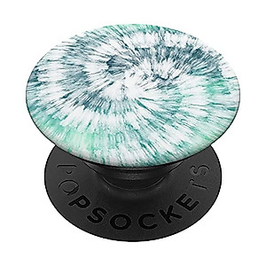 Cool Tie Dye Abstract Swirl Pattern - Mint Green & White PopSockets Swappable PopGrip