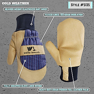 Wells Lamont mens Winter Mittens, Beige, Medium