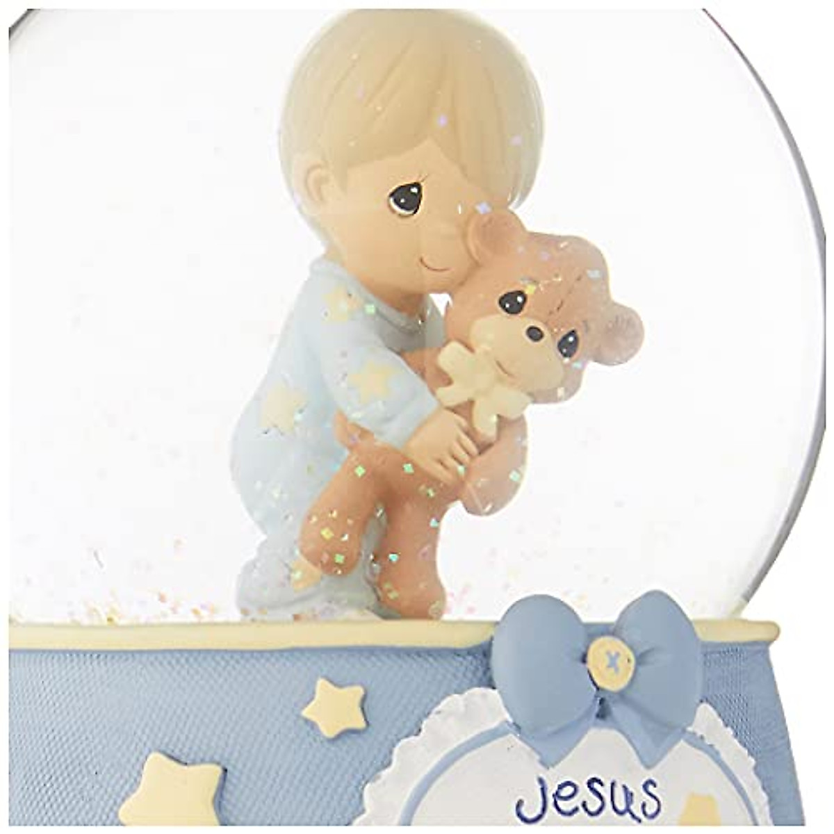 Precious Moments, Jesus Loves Me, Resin/Glass Snow Globe, Boy, Musical, 132103,Multicolor
