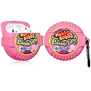 Joyleop Bubble Gum Case for Airpods 1/2, Cute Cartoon Fun Funny 3D Food Design Kids Girls Teens Boys Cover, Kawaii Cool Stylish Fashion Soft Silicone Character Trendy Air pods Cases for Airpod 1&2