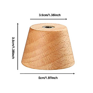 4 Packs Wooden Coat Hooks Wall Mounted Single Cone Wall Hook Rack Modern Handmade Single Coat Rack Hooks Cone Beech Wooden Craft Hat Towel Rack (Yellow)