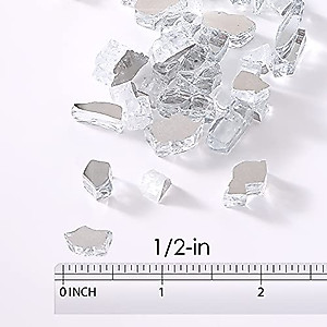 Empava 10 lbs. 1/2-in Reflective Tempered Glass for Gas Fire Pit, Crystal Ice