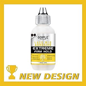 Wig Glue 1.28OZ, Waterproof Lace Front Wig Glue for Wigs with Tools and Hair Wax Stick (Wig Glue/Wig Glue Remover/Hair Wax Stick/Edge Control Wax/Elastic Band/Hair Dual Drush)