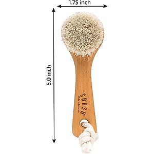 Since 1869 Hand Made in Germany - Sustainable Exfoliating Face Brush, Scrub Cleansing Brush, Exfoliates Skin to Help Reduce Flaking, Fine Lines, Supports Glowing Complexion (Medium Horse Hair Bristle)