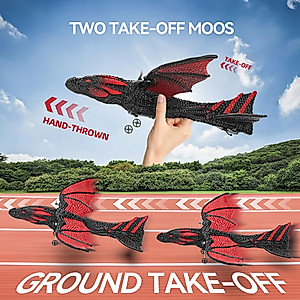 DEERC RC Plane,2.4GHz Remote Control Dragon Plane Toys,2CH 6-axis Gyro Stabilizer RTF Airplane with 2 Batteries,Easy to Fly for Adults Kids Beginners Boys