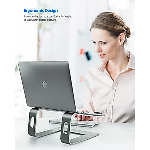 Nulaxy Laptop Stand, Ergonomic Aluminum Laptop Computer Stand, Detachable Laptop Riser Notebook Holder Stand Compatible with MacBook Air Pro, Dell XPS, HP, Lenovo More 10-15.6” Laptops