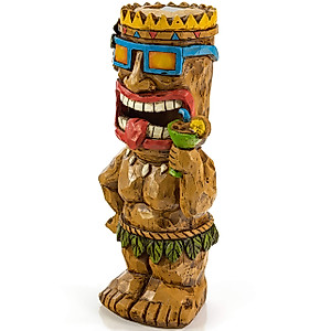 VP Home Triple Tiki Totem Party Time (Cocktail Tiki) Solar Powered LED Outdoor Decor Garden Light