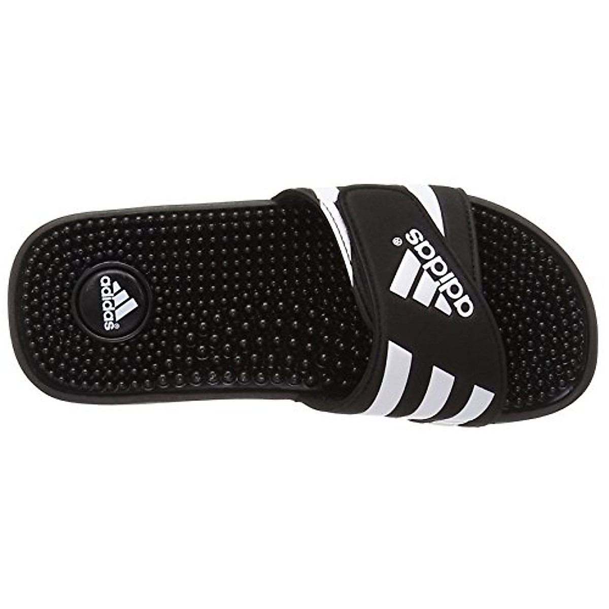 adidas Men's Adissage Slides Sandal, Black/White/Black, 12