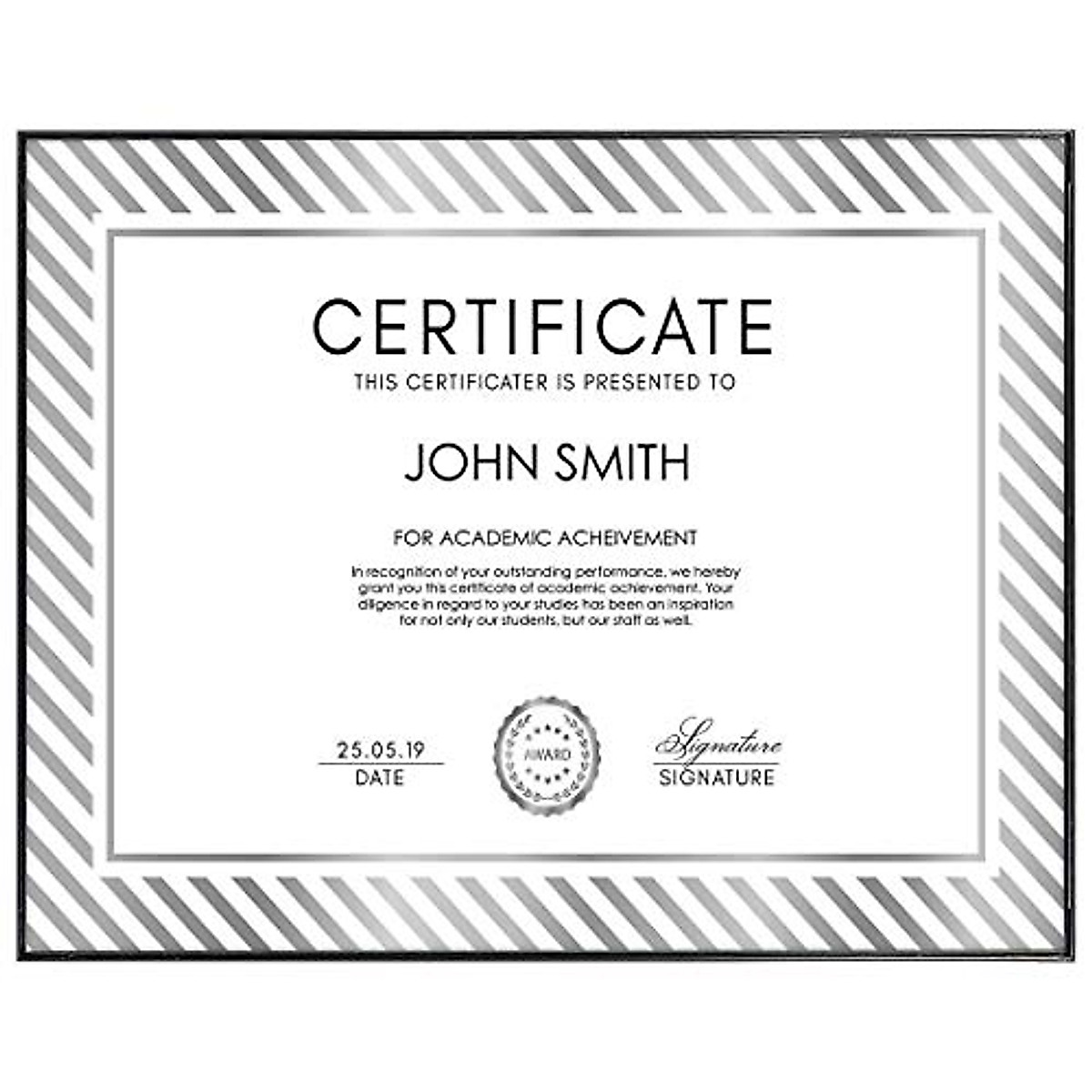 Standard Goods Home Décor 8.5x11 inch front loading document frame, 6-pack of Black for wall or table, horizontal or vertical display