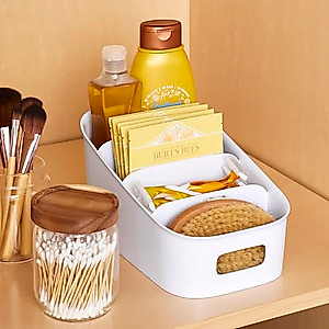 YouCopia ShelfBin Packet Organizer, 4-Tier Stairstep Raised Divided Bin, BPA-Free Storage Caddy for Kitchen Pantry and Cabinet Organization, Tea Bags, Medicine, and More