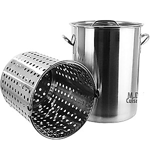 Pot Strainer Basket 36QT Heavy Commercial Stainless Steel Duty Outdoor Stockpot