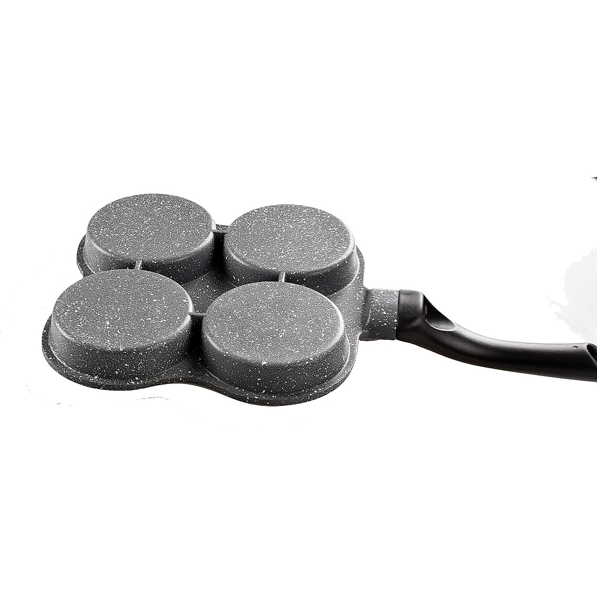 Buecmue Rustless Egg Pan | 4-Cup Nonstick Egg Frying Pan, Easy Clean Egg Cooker Omelet Pan For Breakfast Swedish Pancake, Plett, Crepe Pan Gas Stove and Other Stoves Cookware