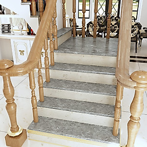 VEELIKE Peel and Stick Floor Tiles Vinyl 12''x12'' Grey Marble Vinyl Flooring 12 Pack Stick on Floor Tiles Waterproof Removable Self Adhesive Vinyl Floor Tile for Bathroom Kitchen Bedroom Floor