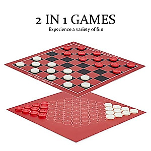 A&A Magnetic Pressman Checkers & Chinese Checkers/Classic Game with Folding Board and Interlocking Checkers/Travel Games