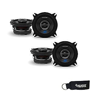 Alpine S-S40 4" Speaker Bundle - Two Pairs of 4" S-Series S-S40 2-Way Coaxial Speakers