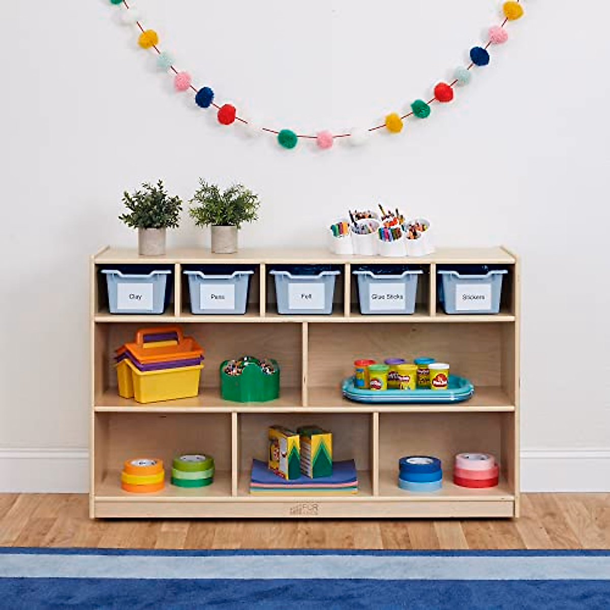 ECR4Kids Scoop-Front Storage Bins, 10-Pack, Powder Blue