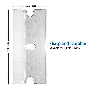 JIKIOU 200PCS Single Edge Razor Blades, Industrial Scraper Razor Blades, One Edge Razor Blade, Replacement Box Cutter Blades, Suitable for Removing Labels, Decals, Stickers