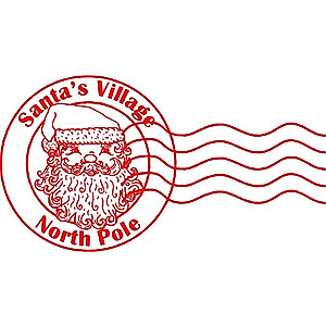 North Pole Santa Postmark Rubber Stamp Set w/Ink Pad