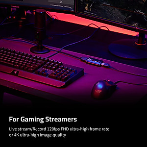 Narvitech NS120, External Capture Card. 120 FPS Capture, Stream and Record in 4K30 or 1080P120 with Ultra-Low Latency on PS5, PS4, Xbox Series X/S, Switch, in OBS and More, on PC and Mac.