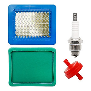 UOIENRT Air Filter with Pre Filter Fuel Filter Spark Plug Replacement for BS 625e 675ex 725ex Troy-Bilt TB110 TB230 TB130 TB210 3.5-6.75 Gross HP LG491588JD, 491588S 491588 399959