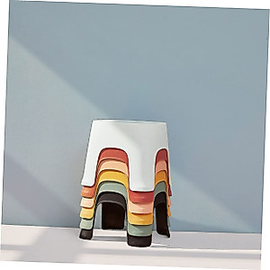 CAXUSD 1Pc Multi Use Plastic Step Stool Low Stool for Shoes Wearing Bathroom and Home Use Small Lightweight White Stool for Adults and Kids